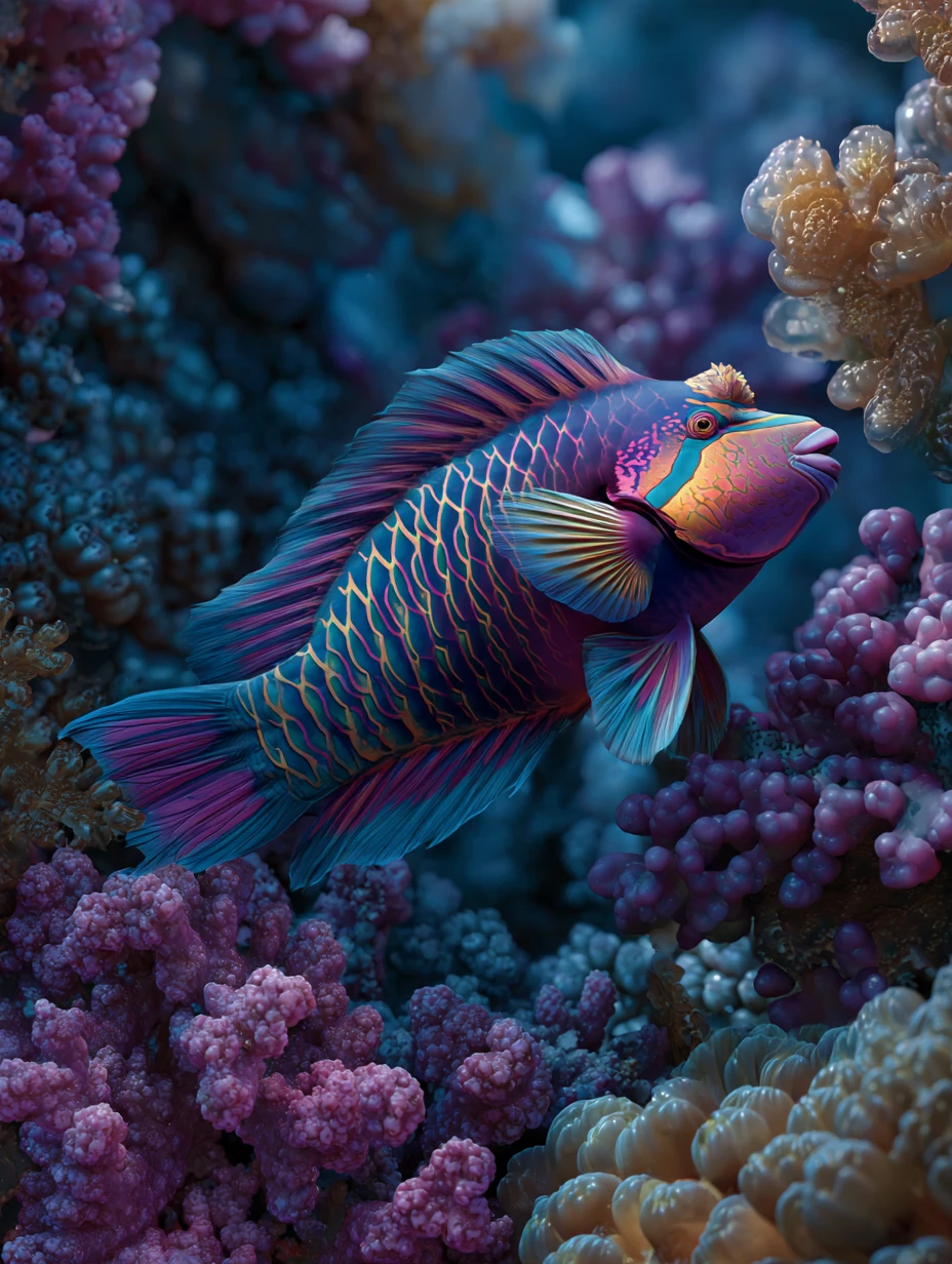 Colorful Marine Life Fills A Baroque Underwater World Ai Art Piclumen